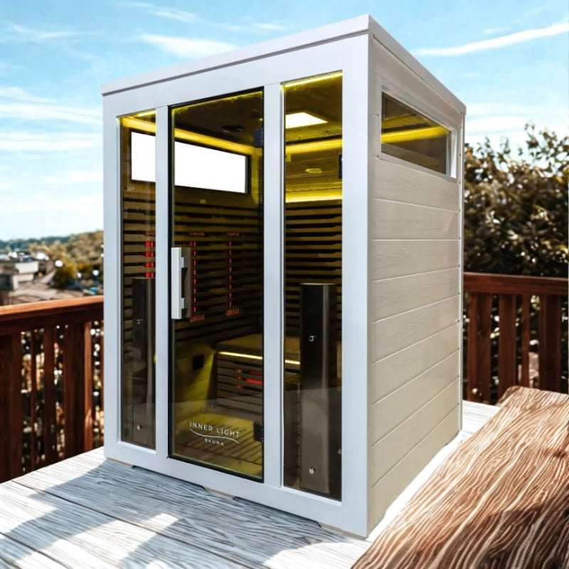Innerlight Bella Deluxe White 3 Person Outdoor Infrared Sauna — Healthy ...